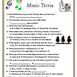 Country Music Trivia, Plus Name That Tune - Etsy