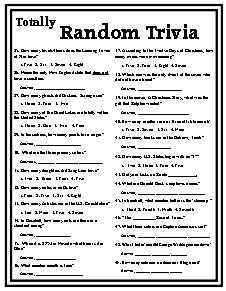 Random Trivia, (totally) Random Trivia - Etsy