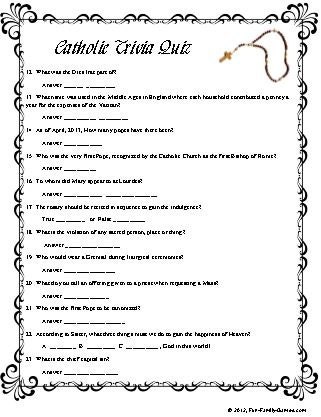 Catholic Trivia Quiz - Etsy