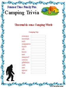 Camping Trivia and Games - Etsy