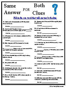 Same Answer Quiz, Both Clues, and a No Category Trivia - Etsy