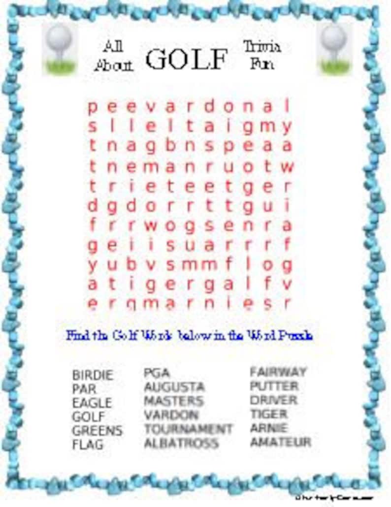 Golf Trivia Fun - Etsy
