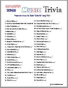 Music Trivia, Five Categories of Fun Song Titles to Identify....... - Etsy