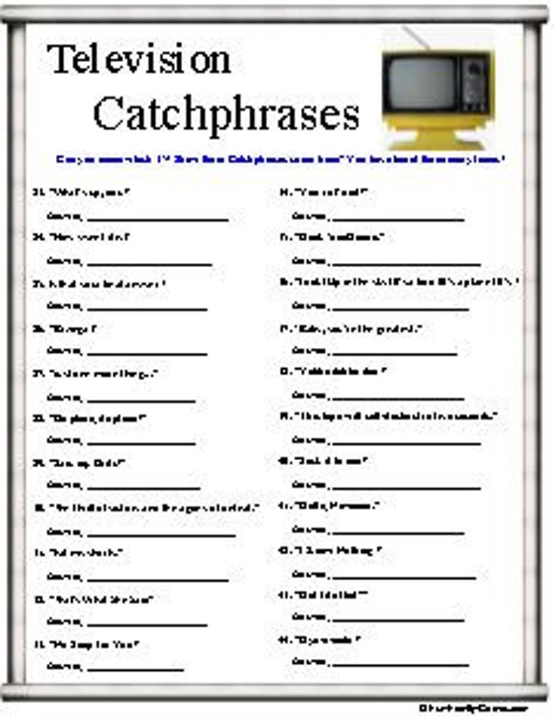 TV Shows, Characters and "catchphrases" - Etsy