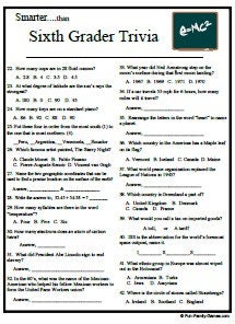 A Smart Sixth Grader, Trivia Challenge - Etsy