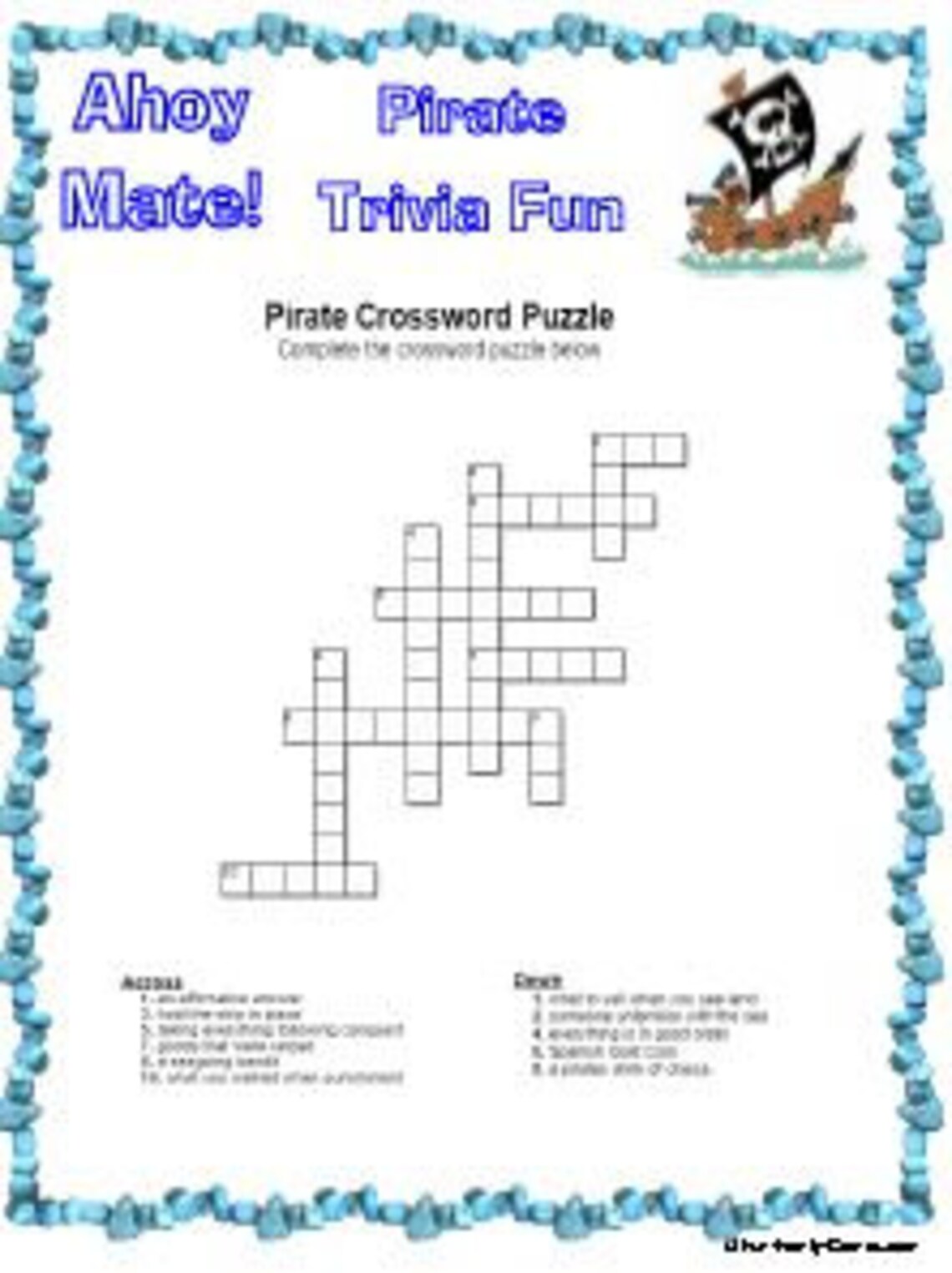 Ahoy Mate, Pirate Trivia and Games - Etsy