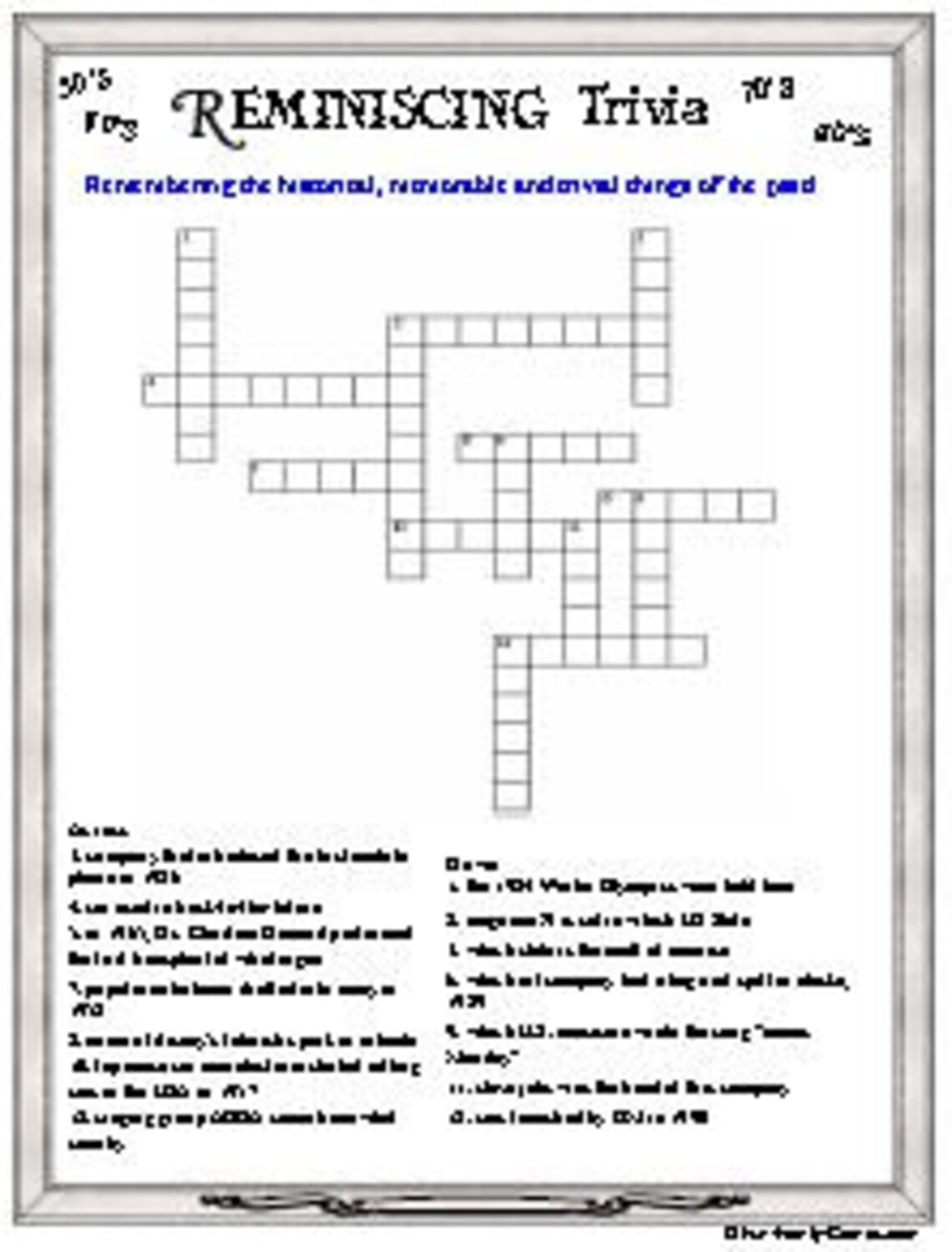 REMINISCING Trivia, Over the Past Few Decades..... - Etsy