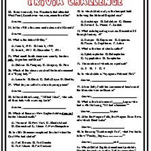 Memory Tester Trivia Challenge - Etsy