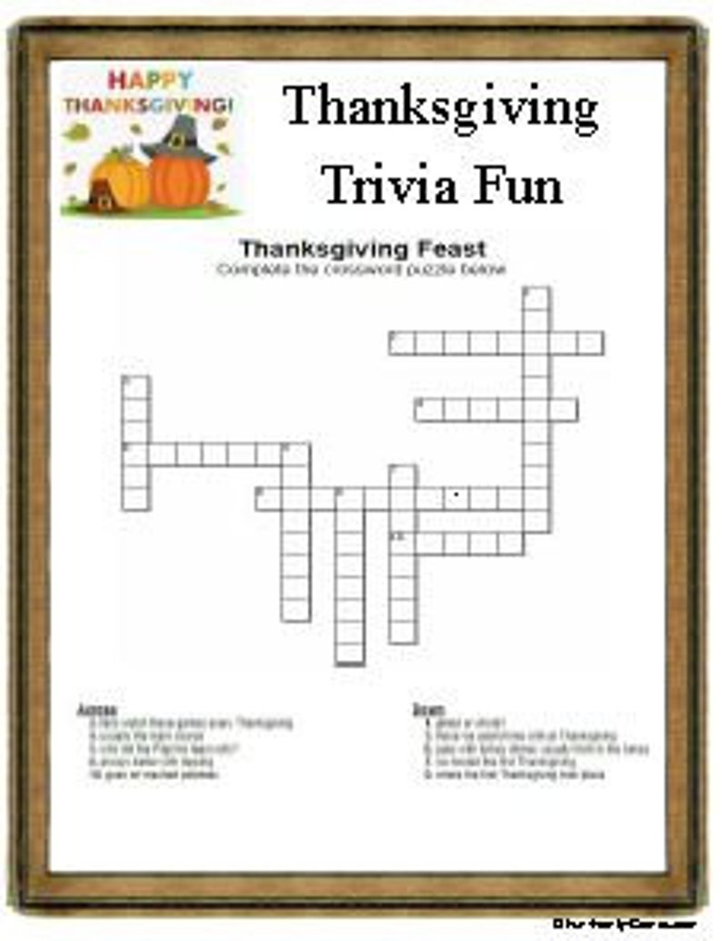 Thanksgiving Trivia Fun - Etsy