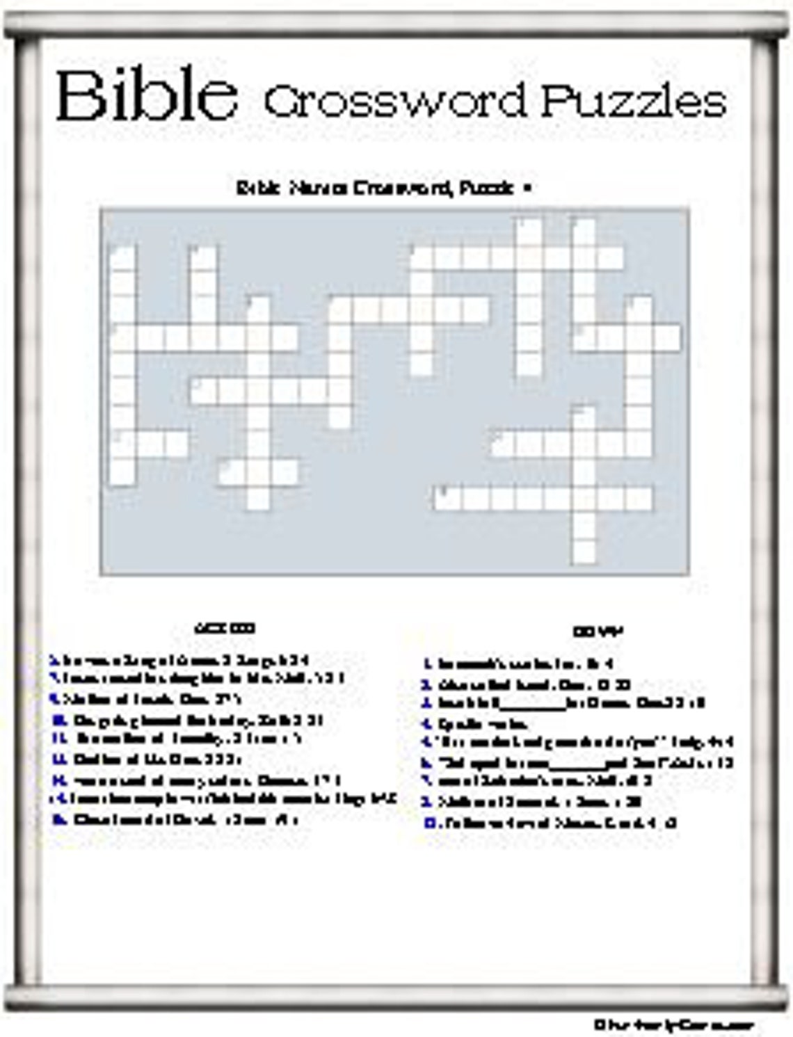 Bible Crossword Puzzles, Clues Include Bible Verse Locations. - Etsy