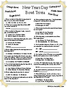 New Years Trivia and New Year's Bowl Game Trivia - Etsy