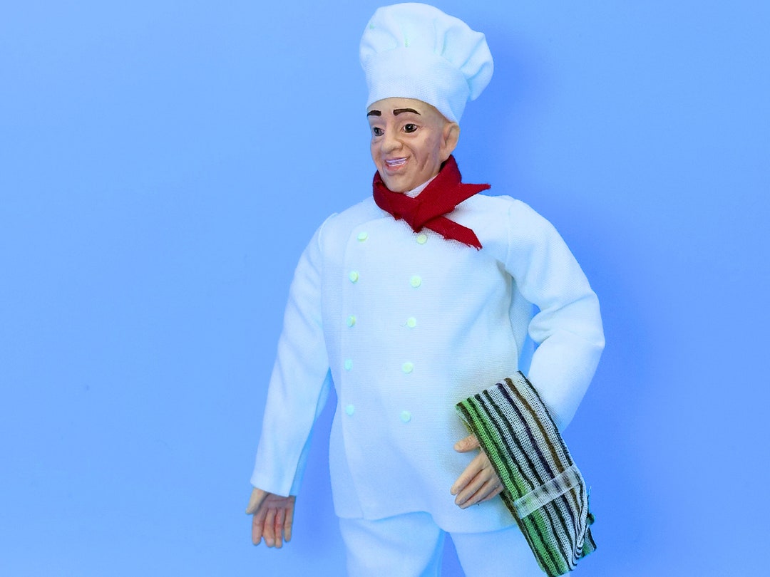 Dollhouse Miniature Porcelain Chef Doll 1:12 Scale - Etsy