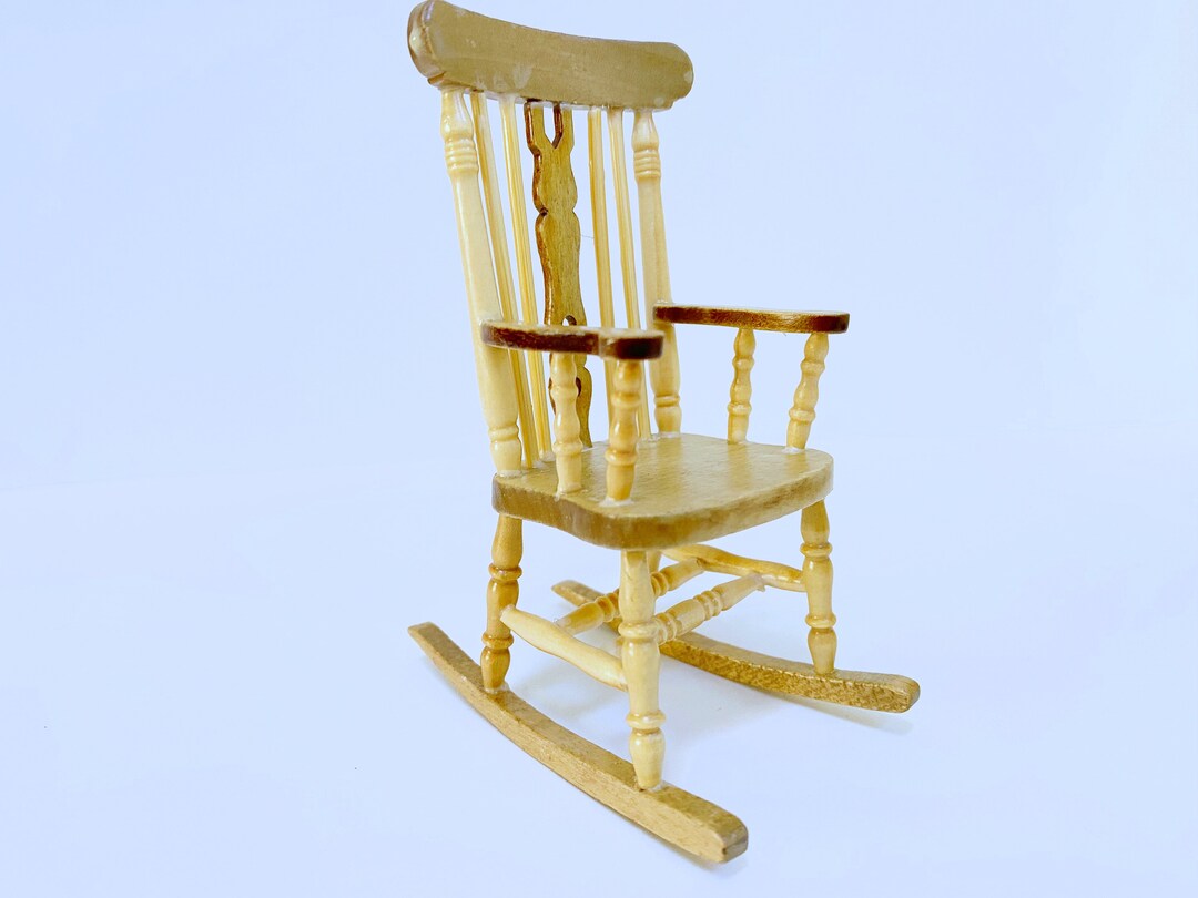 Dollhouse Miniature Pine Wood Rocking Chair - Etsy