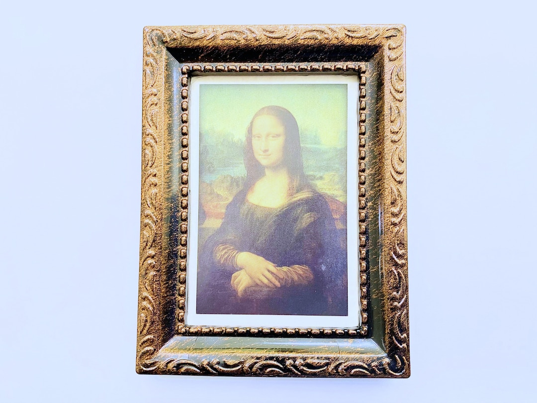 Dollhouse Miniature Painting of Mona Lisa in Gold Frame 1:12 - Etsy