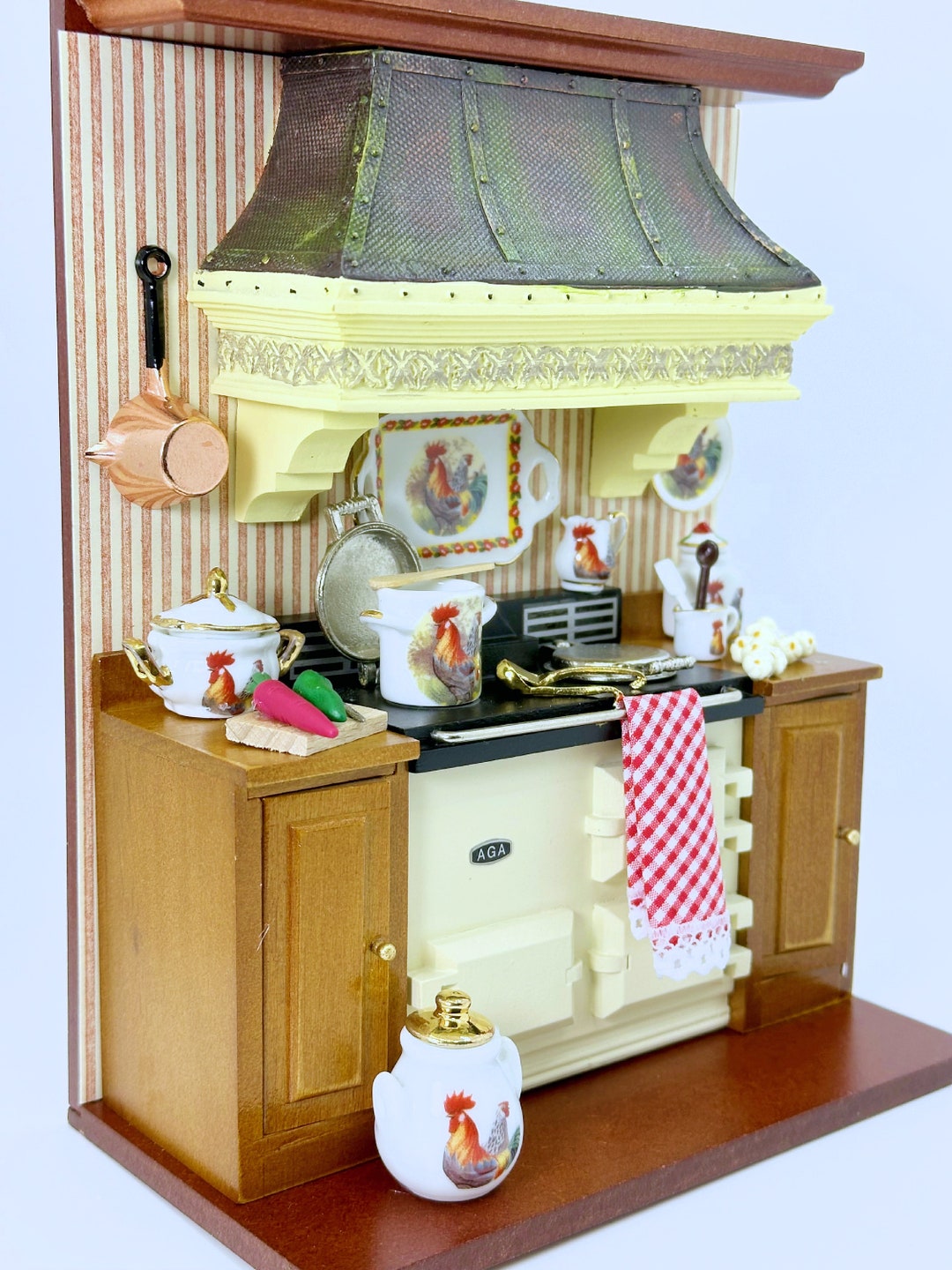 Reutter Porcelain Dollhouse Miniature Filled AGA Stove With Rooster ...
