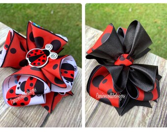 Ladybug Hair Bow Ladybug Hair Clip Lucky Ladybug Bow - Etsy