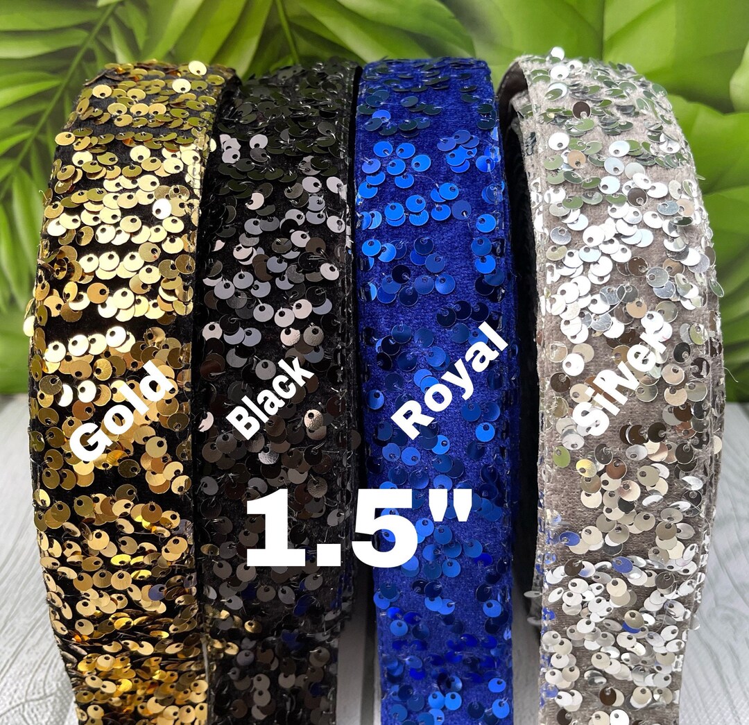 CRAFT SUPPLY. 1.5” Sequin Ribbon. Christmas Sequin Ribbon. Silver ...