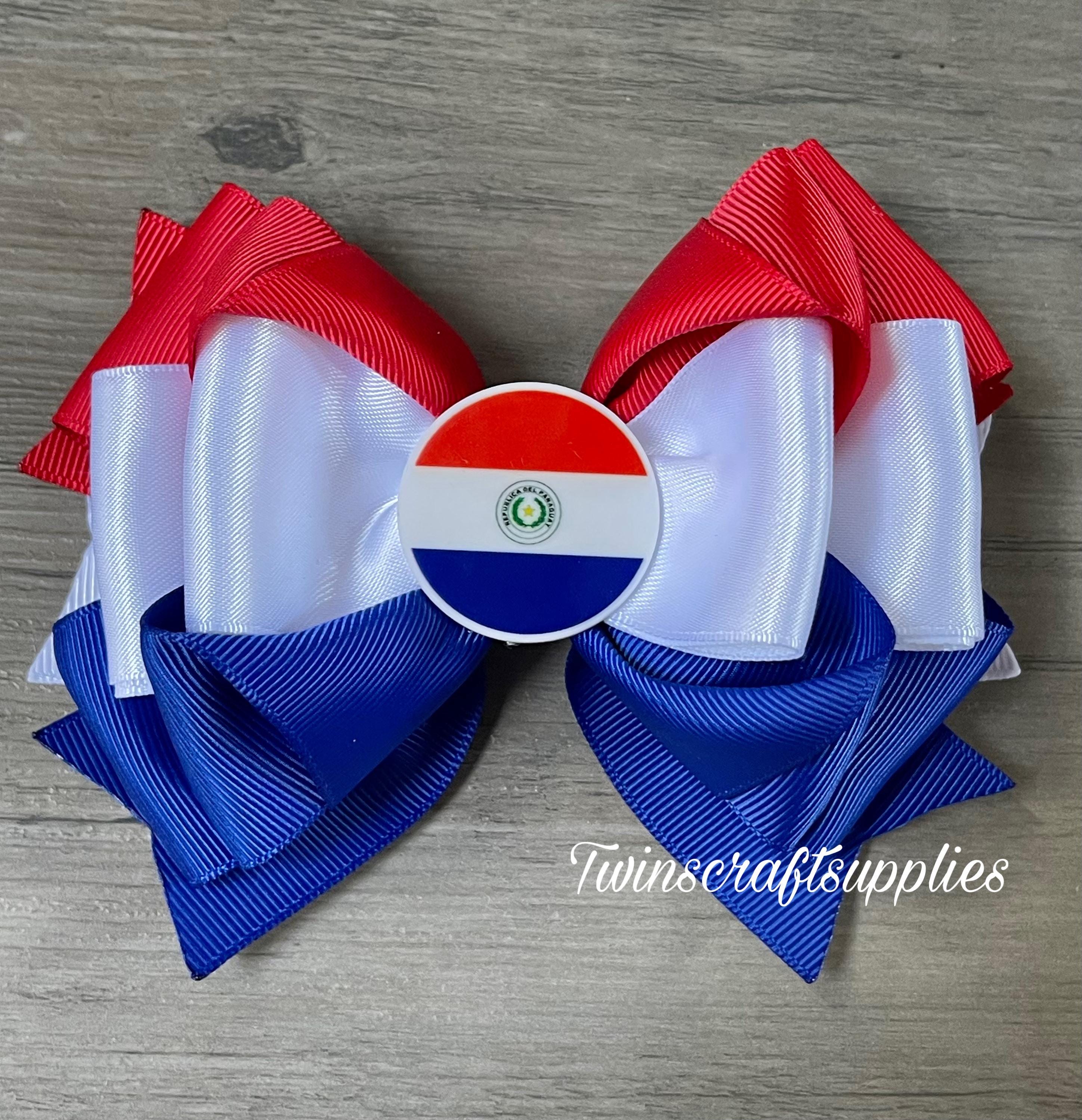 Paraguay Flag Hair Bow. Paraguay Clip Bow . Paraguay Bow. Moño De ...