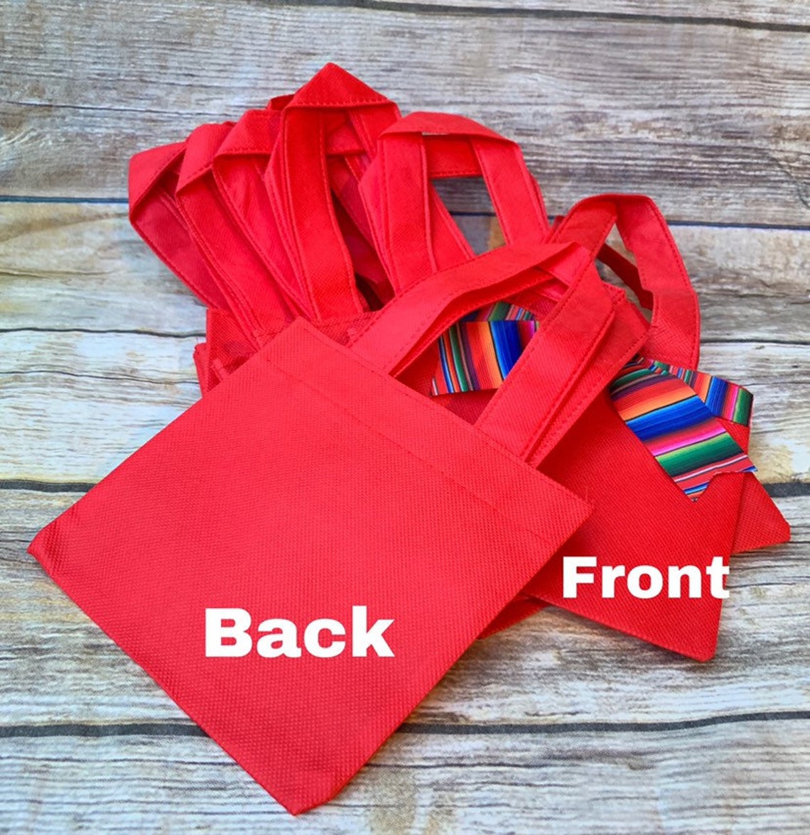 HANDMADE. 12 Pieces Mini Tote Party Favors . Mexican Mini Tote Favor ...