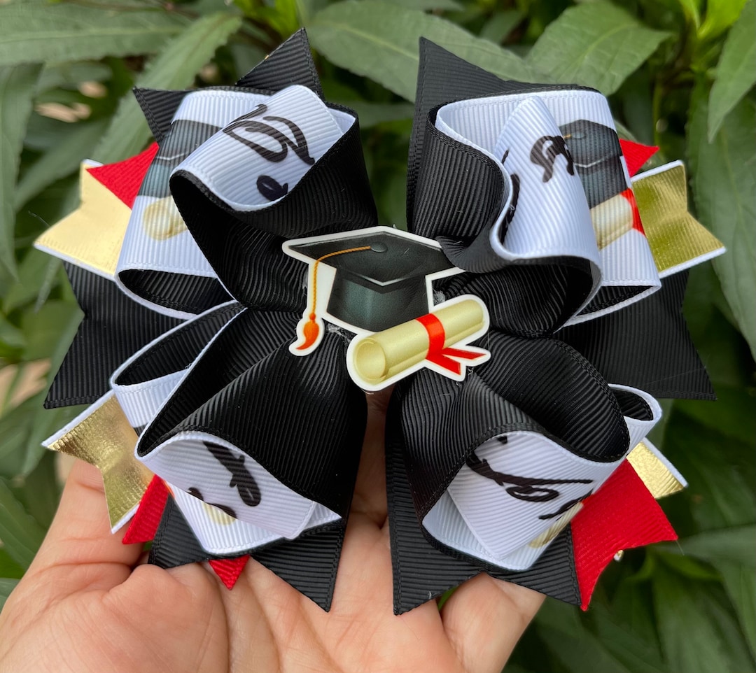HANDMADE. Graduation Hair Bow. Graduation Clip Bow. Kindergarten ...