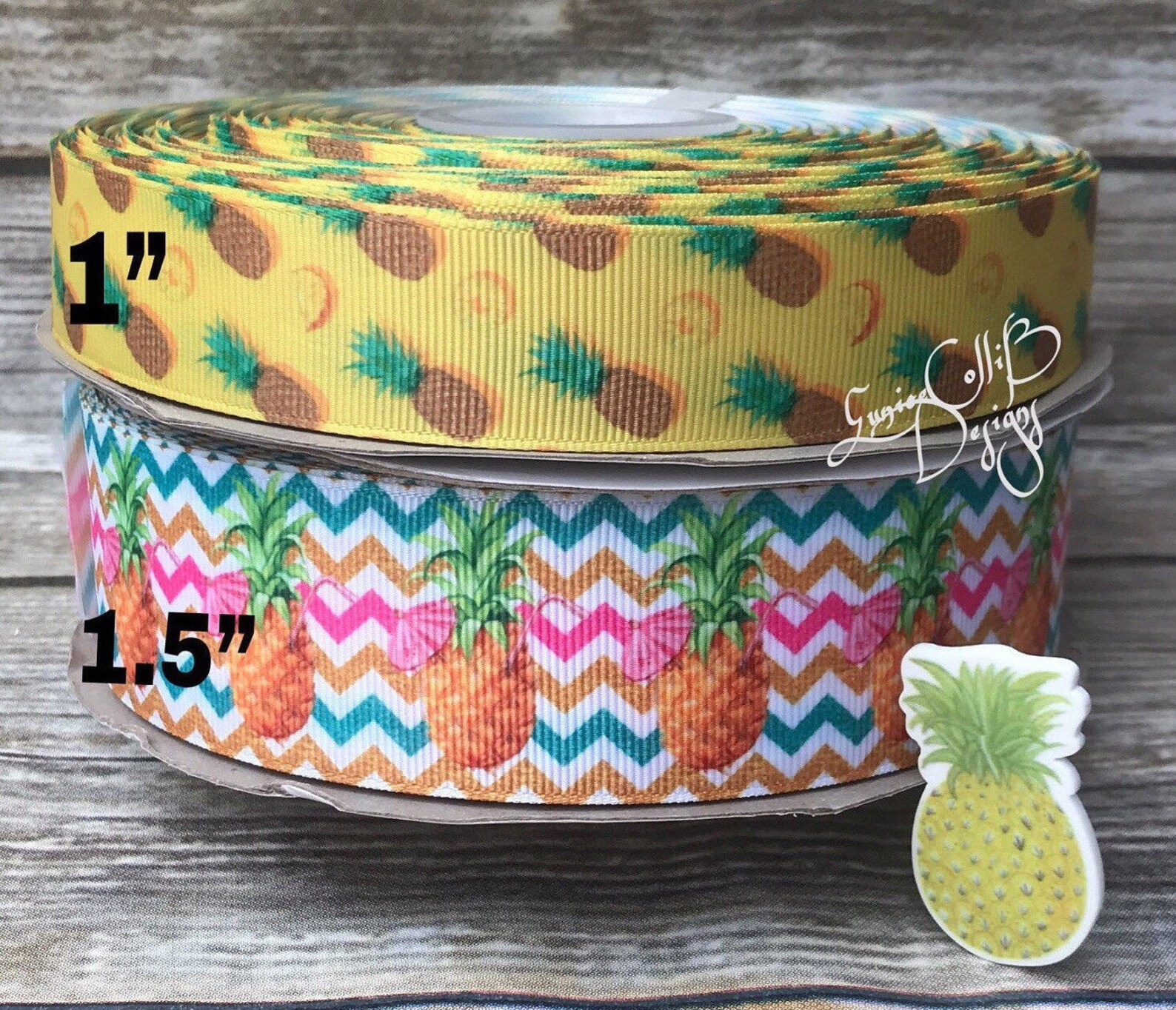 Tropical Fruits Ribbons. Pineapple Ribbon. Pineapple Grosgrain - Etsy