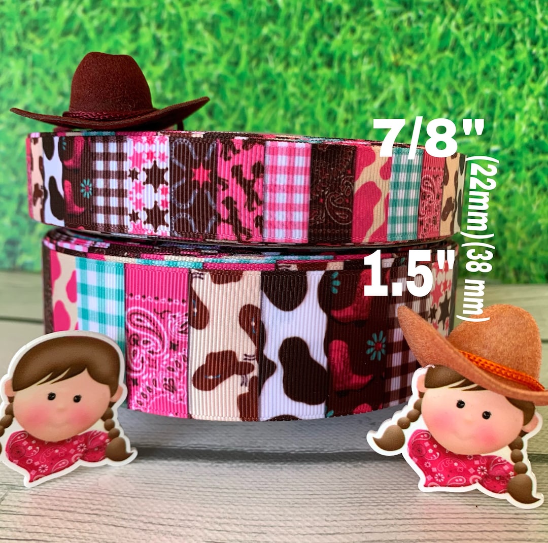CRAFT SUPPLY Cowgirl Grosgrain Ribbon. Western Ribbon. Western ...