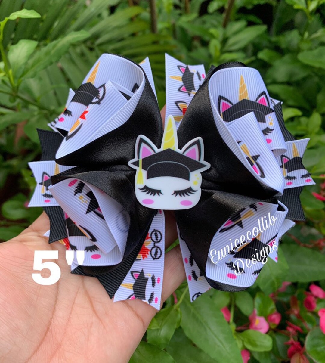 HANDMADE. Graduation Hair Bow. Graduation Clip Bow. Kindergarten ...