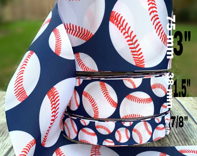 CRAFT Supply.baseball on NAVY Grosgrain Ribbon. Baseball Ribbon. Sports ...