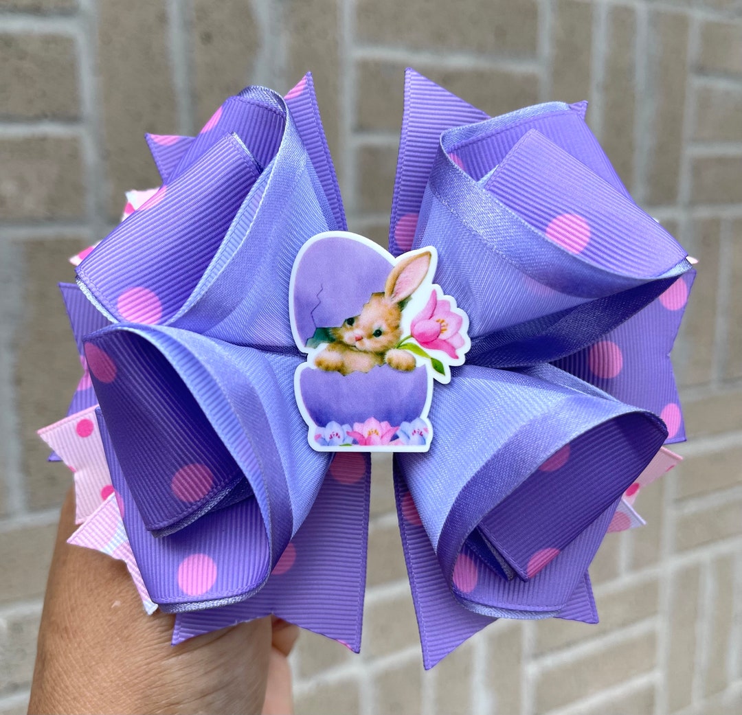 HANDMADE. Easter Bunny Hair Bow. Easter Bunny Bow. Bunny Hair Bow ...