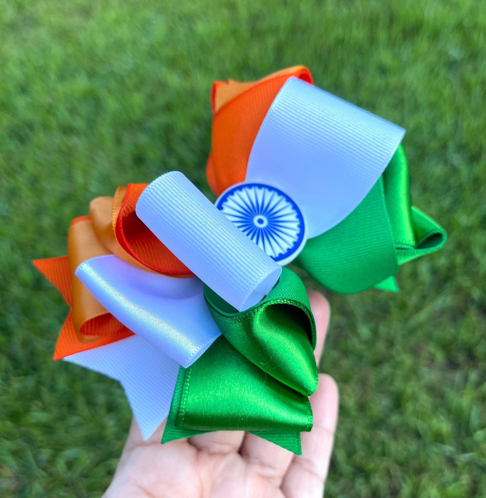 HANDMADE . India Flag Hair Bow. Indian Flag Hair Bow. Indian Hair Bow ...