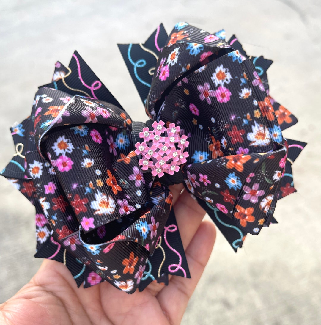HANDMADE. Floral Hair Bow. Flowers Hair Bow. Flowers Hair Bow . Flowers ...