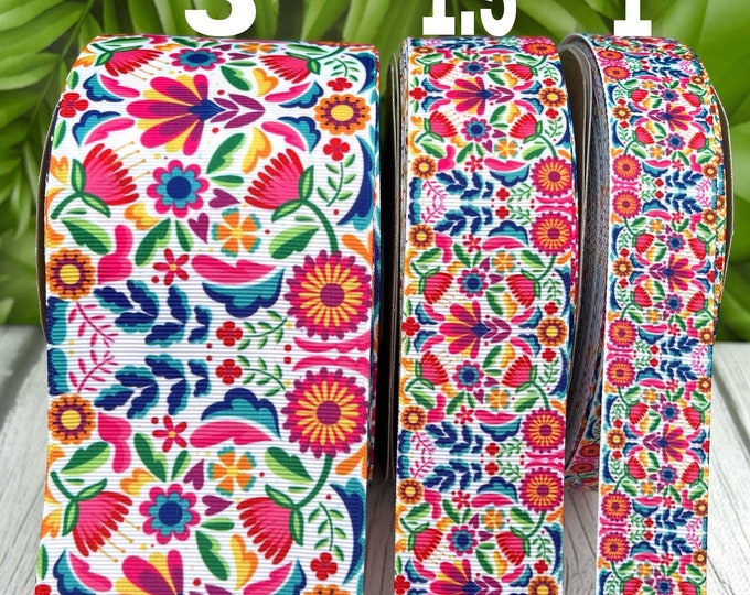 CRAFT SUPPLY .ethnic Grosgrain Ribbon. Folklor Grosgrain Ribbon. Mexico ...