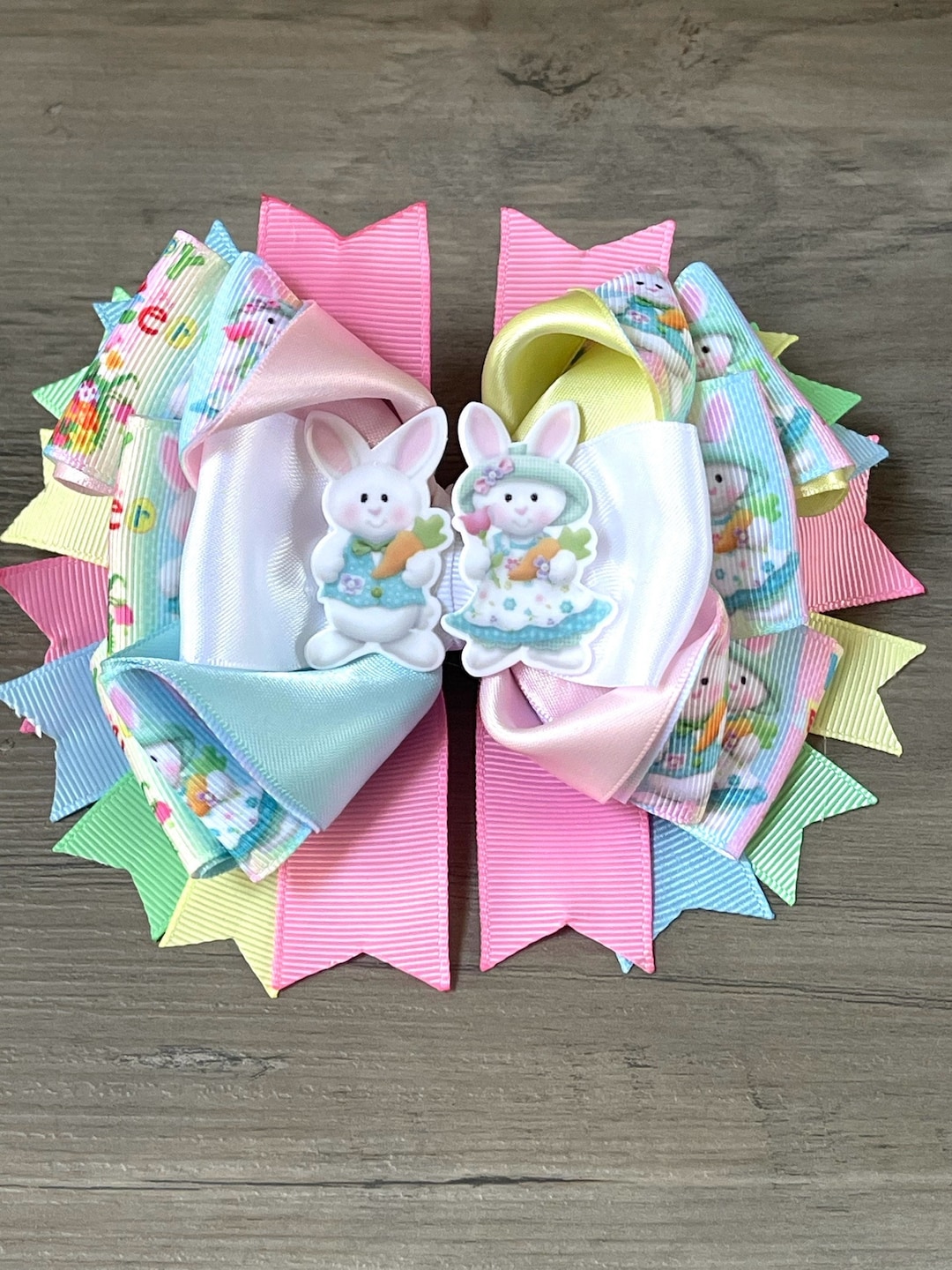 HANDMADE. Easter Bunny Hair Bow. Easter Bunny Bow. Bunny Hair Bow ...