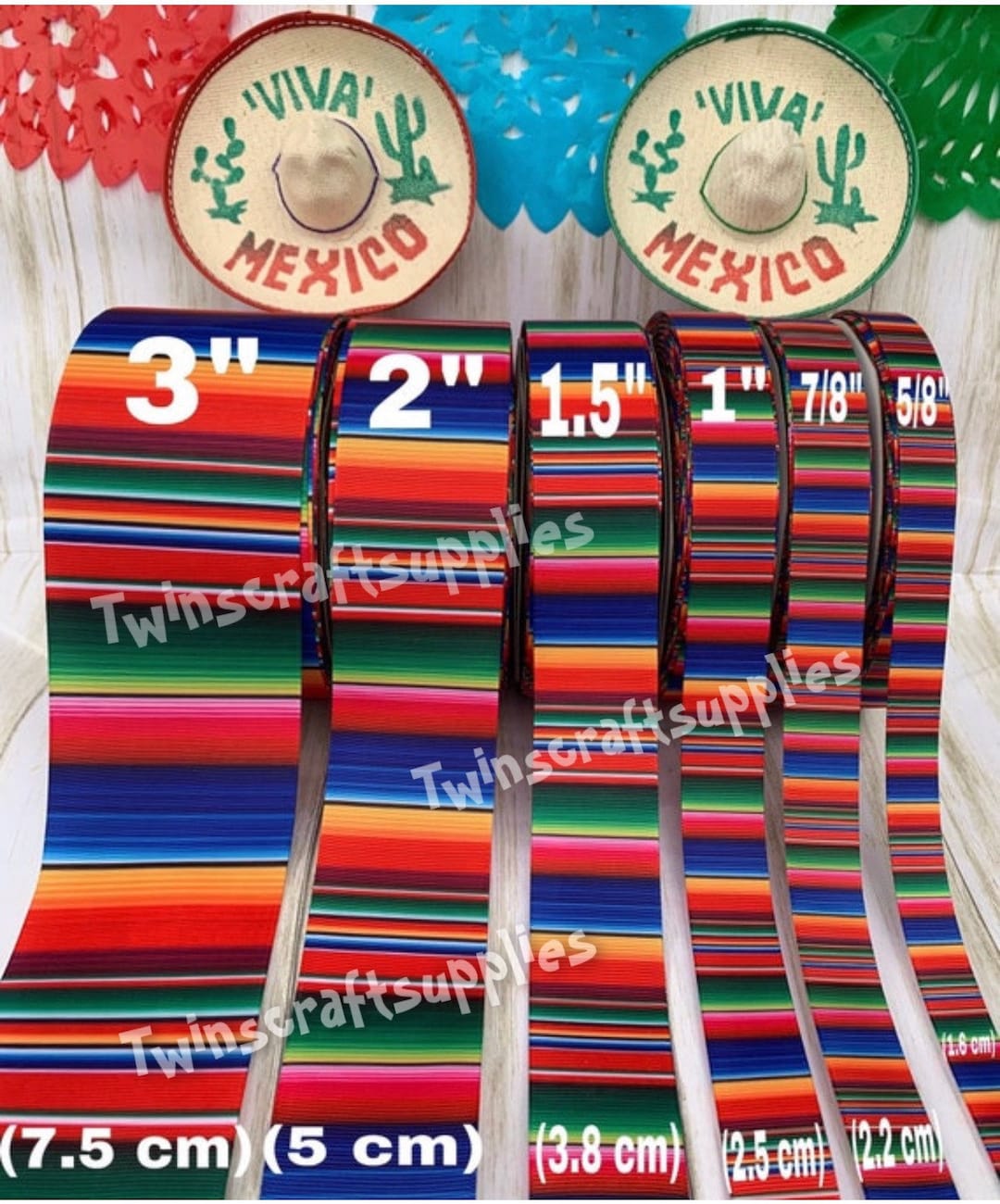 CRAFT SUPPLY. Serape Grosgrain Single Sided Ribbon. Zarape Ribbon ...