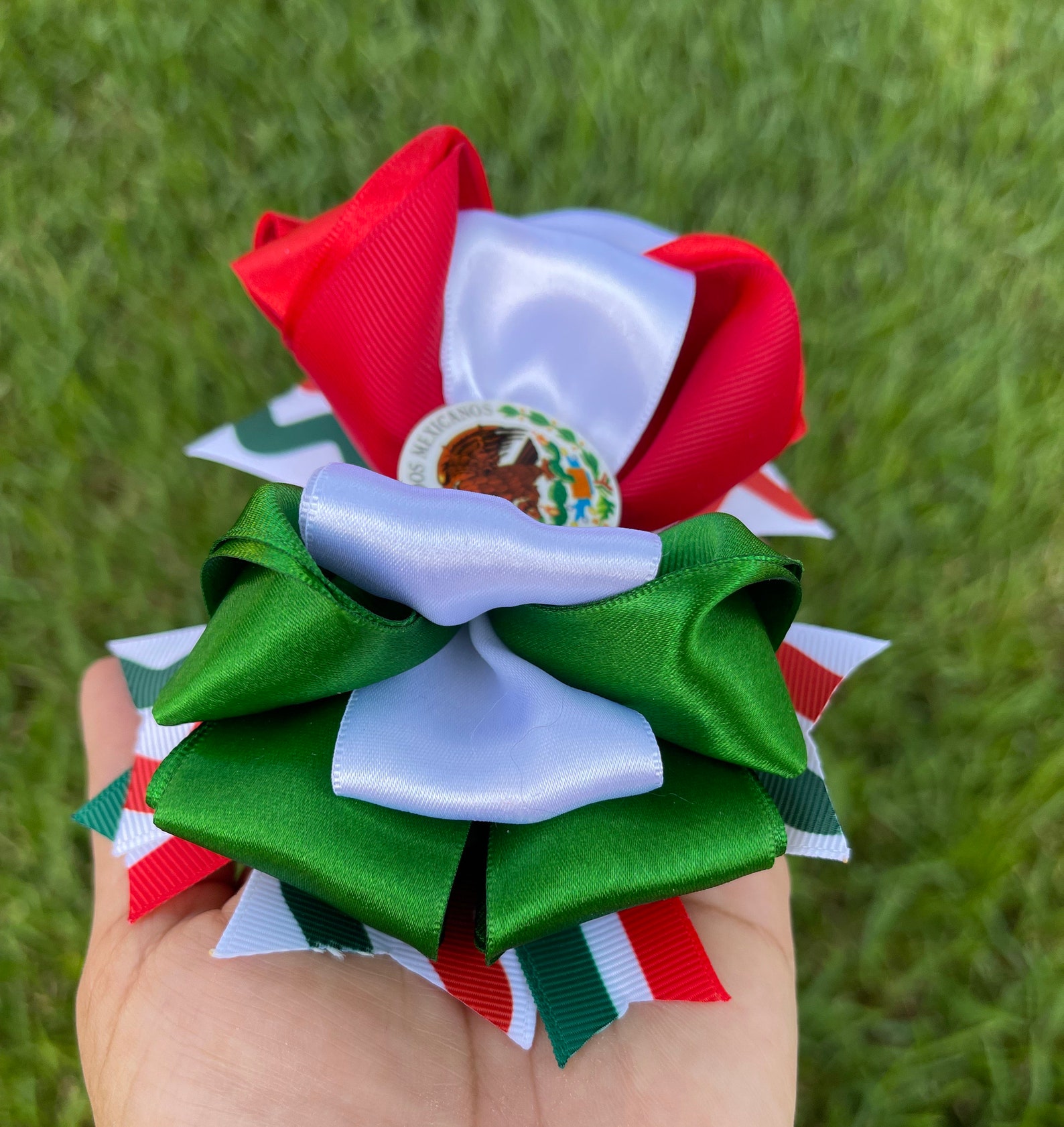 Handmade.mexico Flag Hair Bow. Mexico Hair Bow . Mexico Bow. Mexico ...