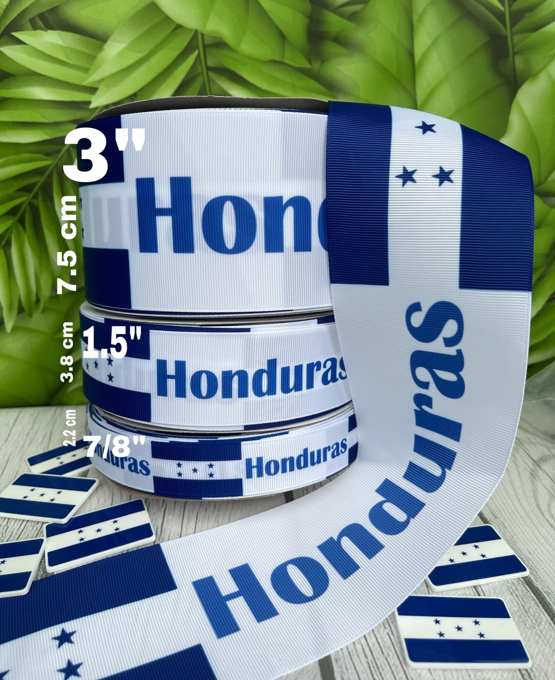 CRAFT SUPPLY 1.5" Honduras Flag Grosgrain Ribbon. Honduras Ribbon ...