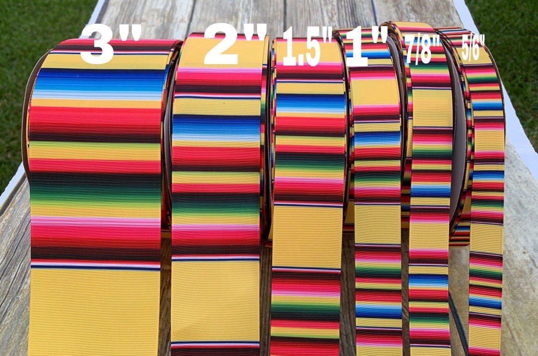 CRAFT SUPPLY Yellow Serape Grosgrain Ribbon . Ethnic Grosgrain Ribbon ...
