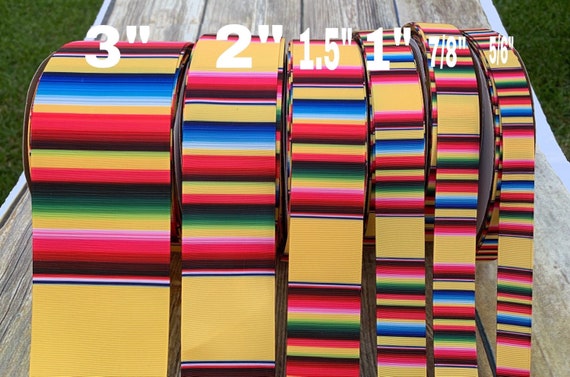 CRAFT SUPPLY Yellow Serape Grosgrain Ribbon . Ethnic Grosgrain | Etsy