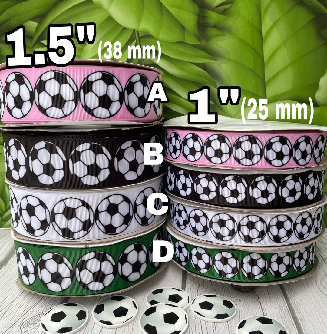CRAFT SUPPLY. Soccer Ball Grosgrain Ribbon. Soccer Grosgrain Ribbon ...