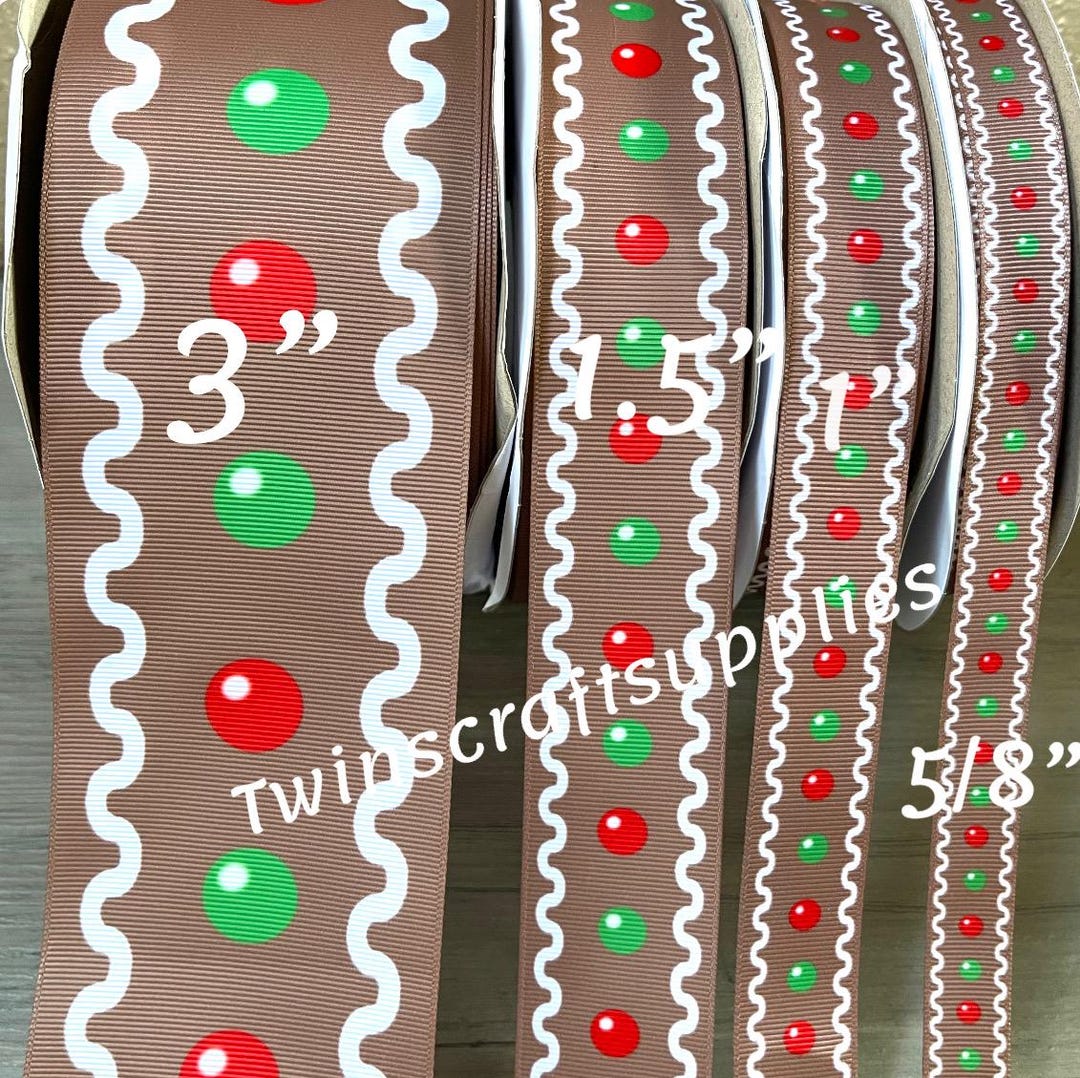 Holiday Cookie Grosgrain Ribbon. Christmas Cookie Ribbon. Christmas ...