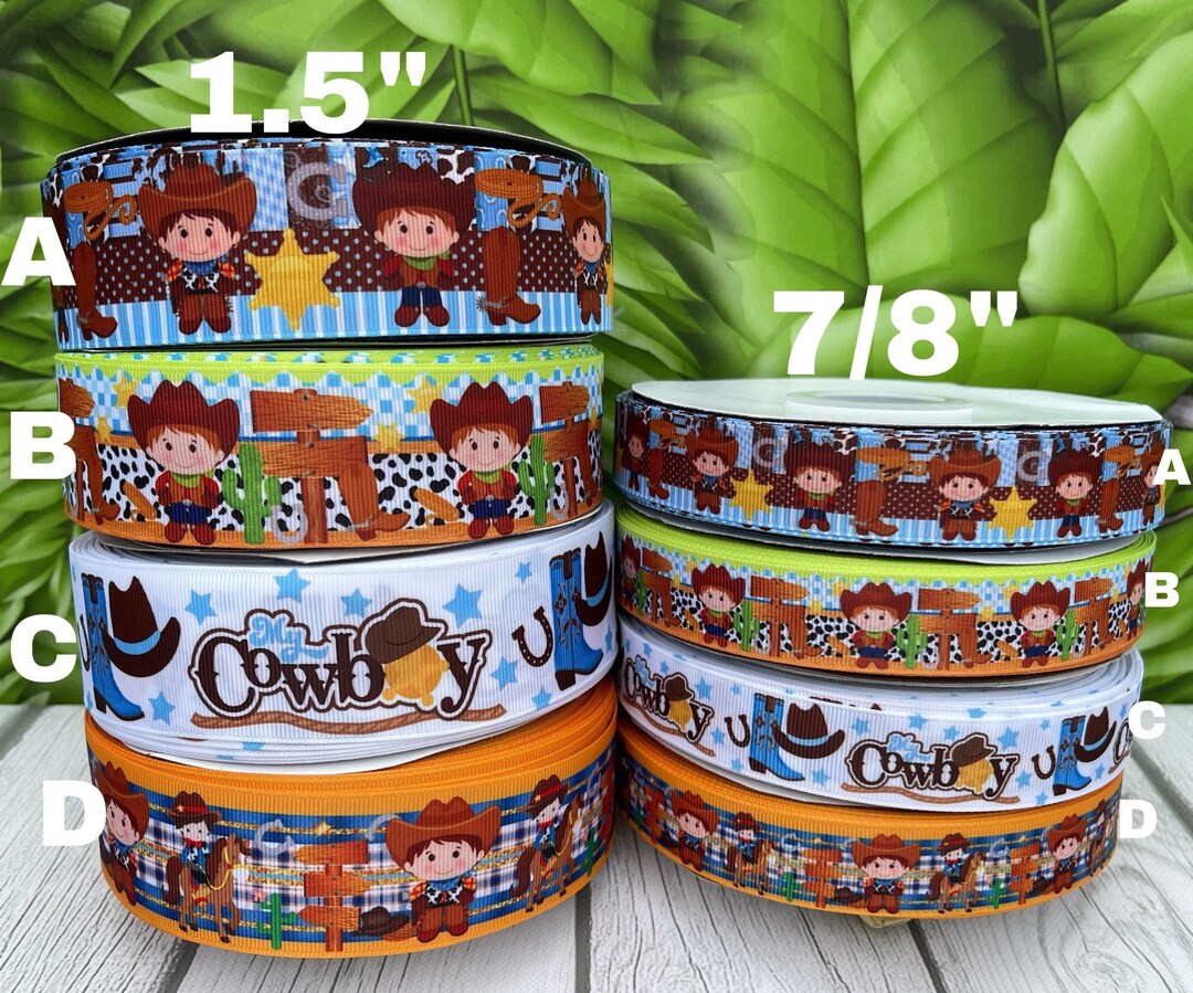 CRAFT SUPPLY. Cowboy Grosgrain Ribbon. Western Ribbon. Western ...