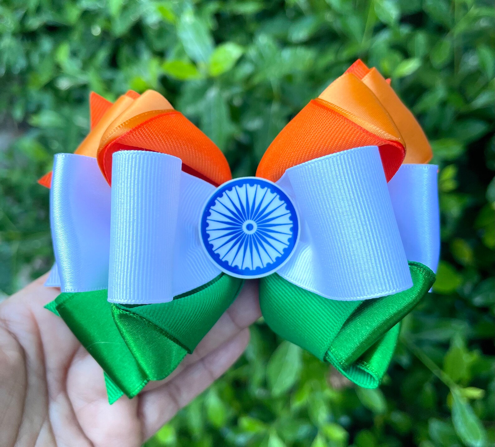 HANDMADE . India Flag Hair Bow. Indian Flag Hair Bow. Indian Hair Bow ...