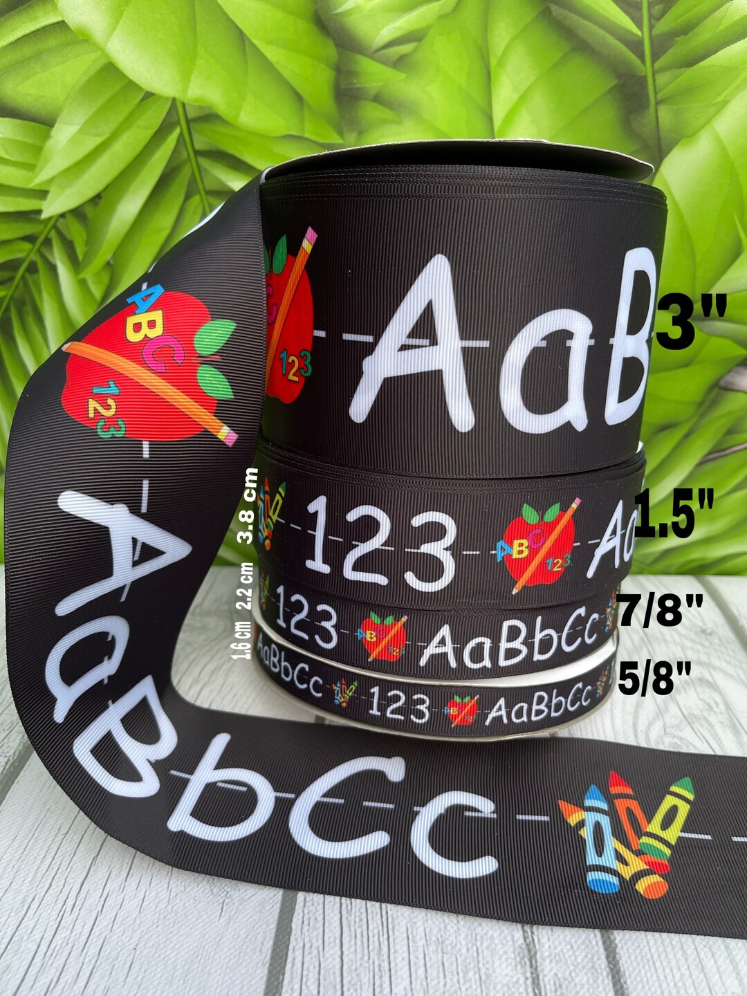 CRAFT SUPPLY. ABC on Black Grosgrain Ribbon.alphabet Grosgrain Ribbons ...