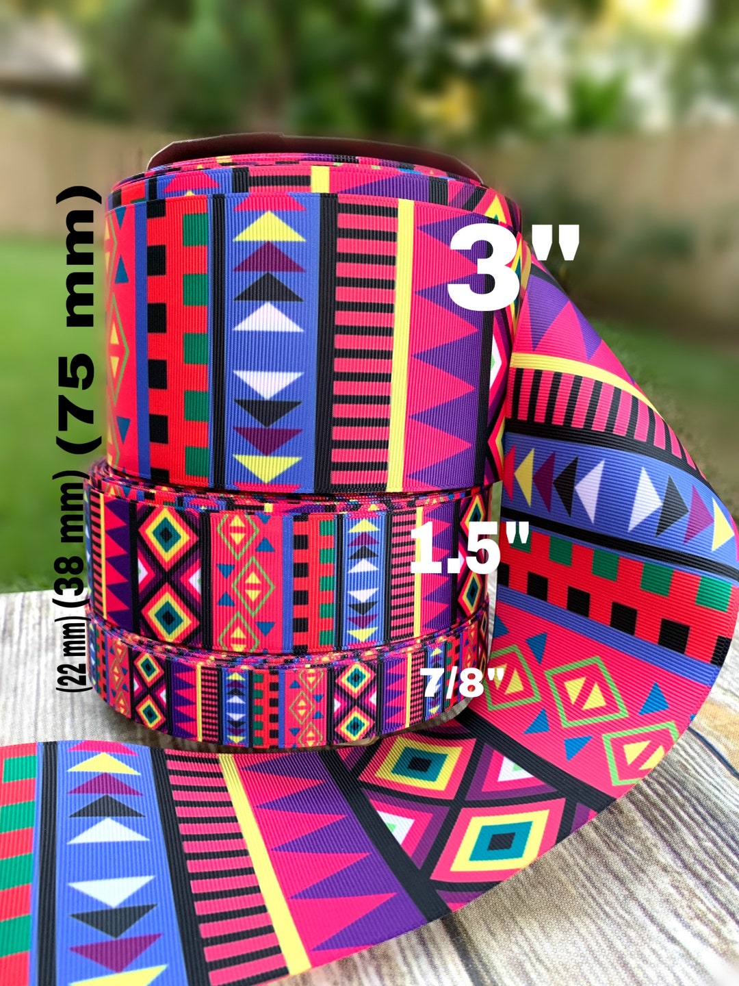 CRAFT SUPPLY 1.5” Aztec Grosgrain Ribbon. Aztec Ribbon . Ethnic Ribbon ...