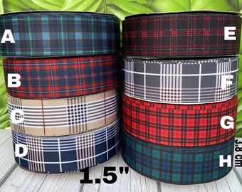 Gray Plaid Ribbon - Etsy