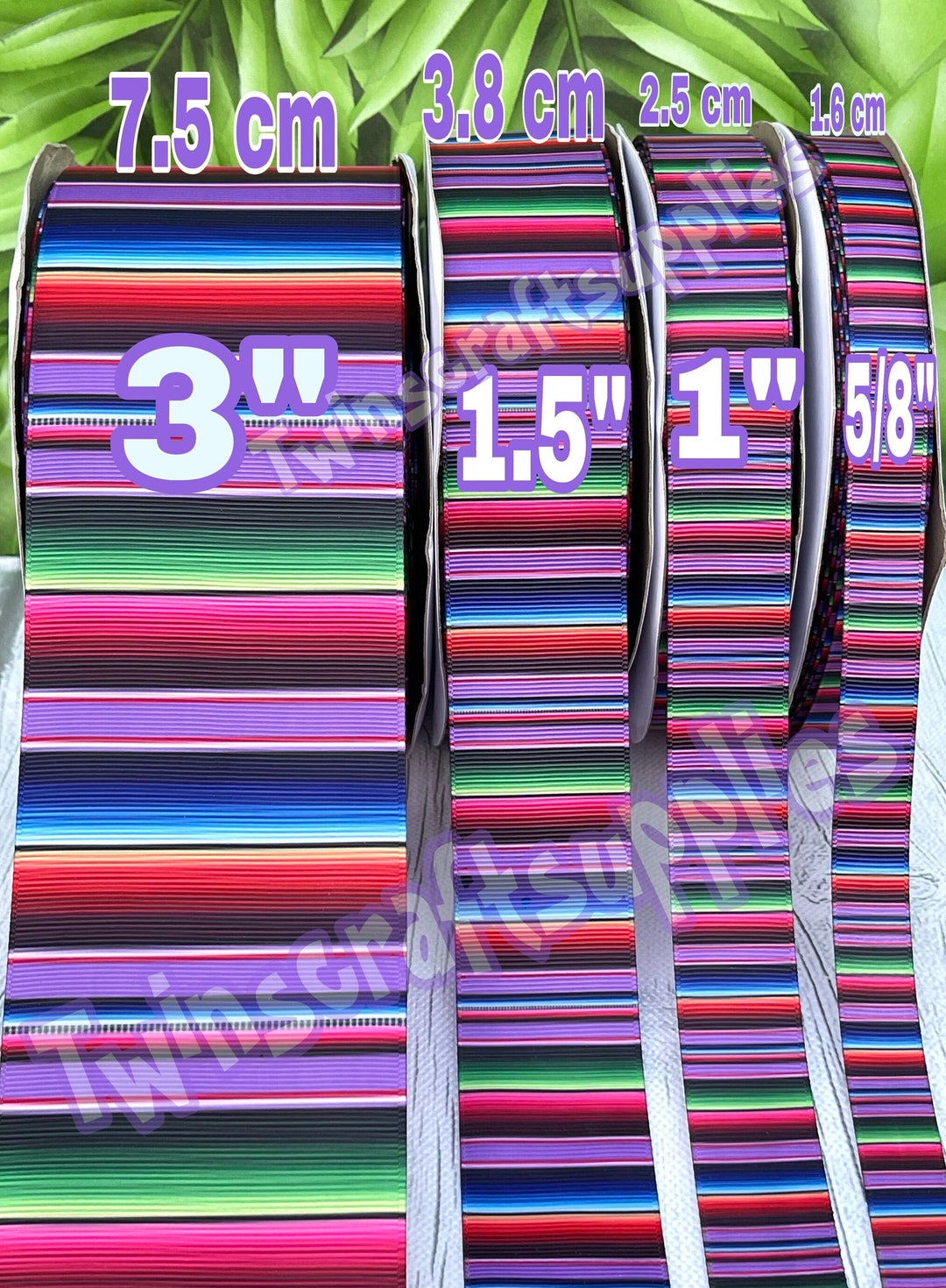 CRAFT SUPPLY. Purple Serape Grosgrain Single Sided Ribbon. Zarape ...