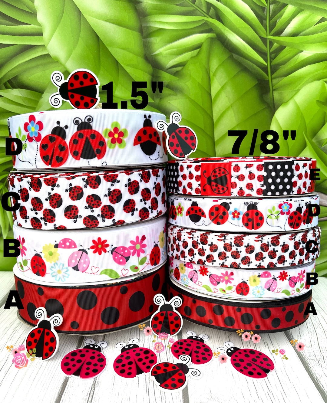 CRAFT SUPPLY. Ladybug Grosgrain Ribbon. Ladybug Hair Bow Ribbon ...