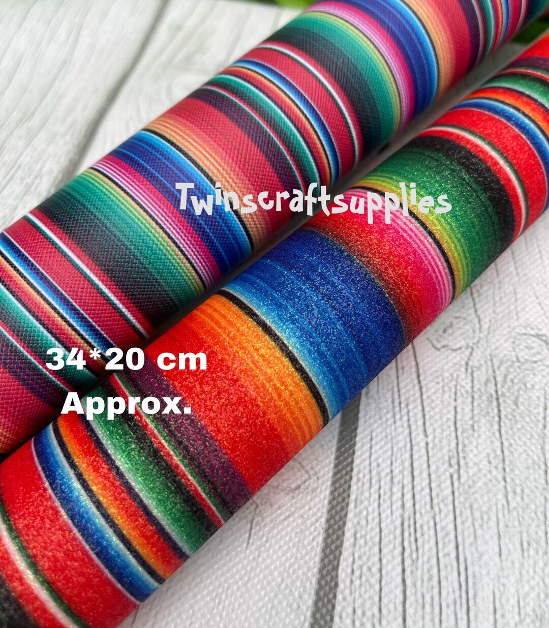 CRAFT SUPPLY. 2 Pcs Sarape Faux Artificial Synthetic Leather . Serape ...