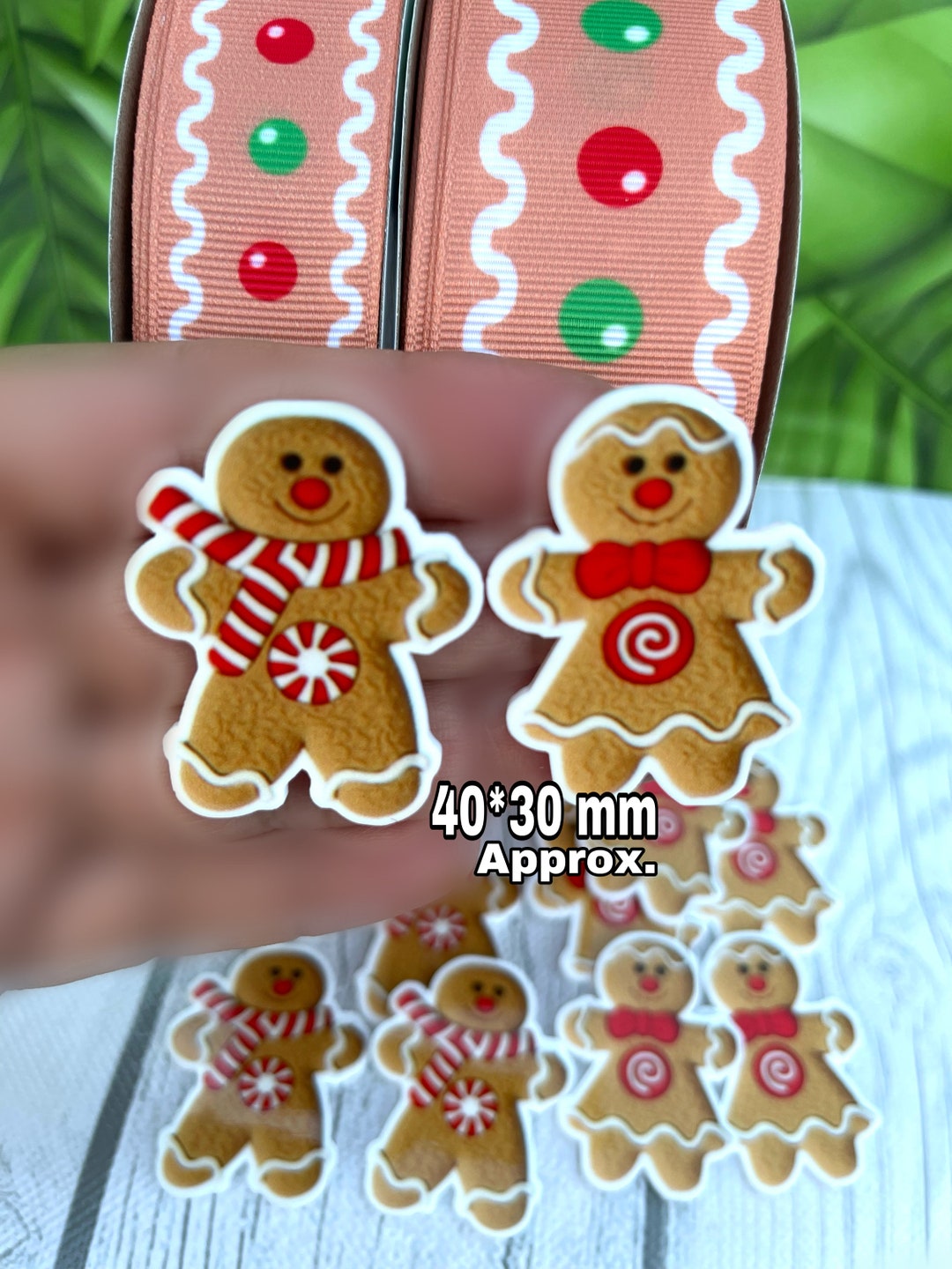 CRAFT SUPPLY. Gingerbread Hair Bow Center Piece . Christmas Planar ...
