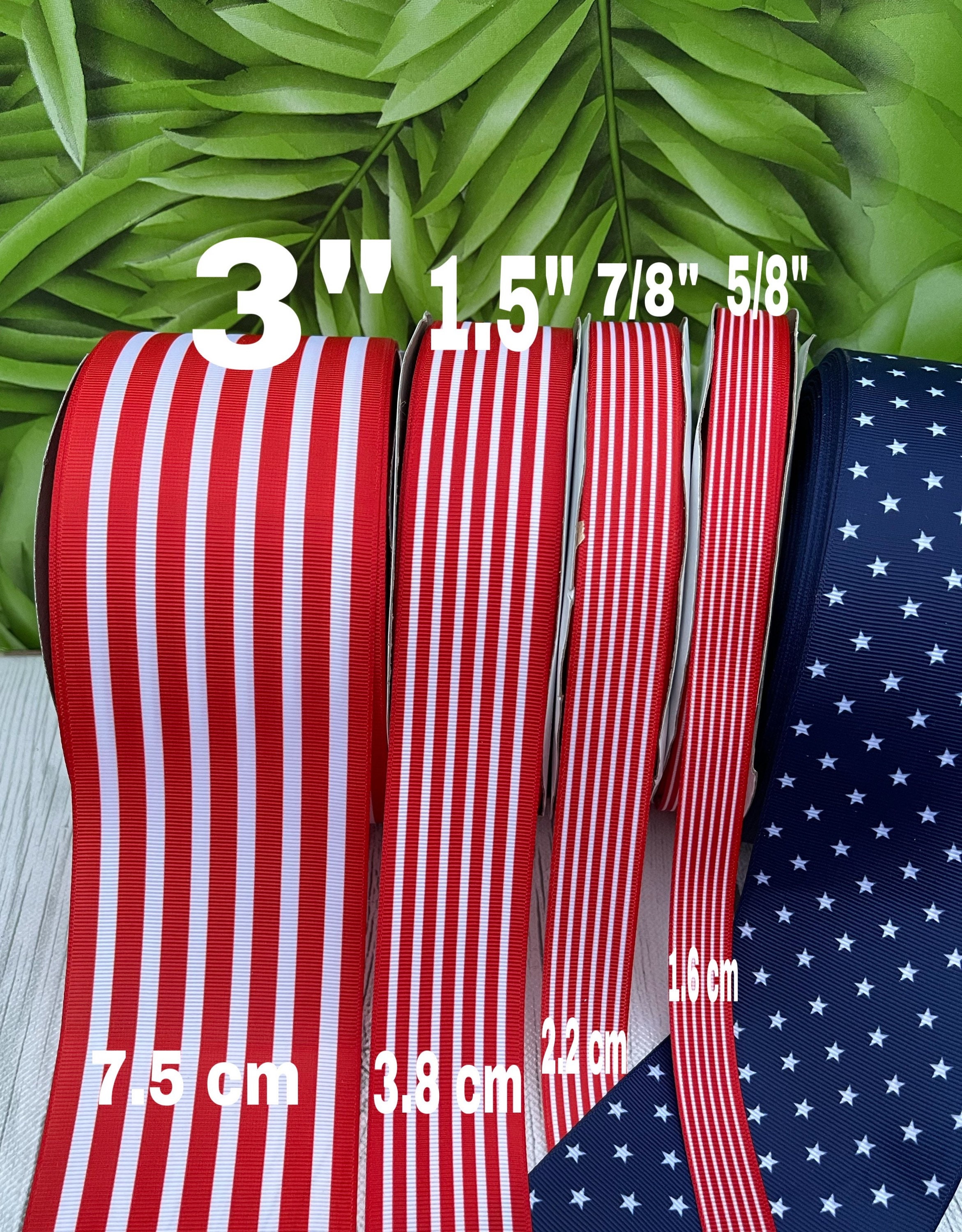 CRAFT SUPPLY USA Flag Ribbon. 7 Red Stripes Ribbon.4th of July - Etsy